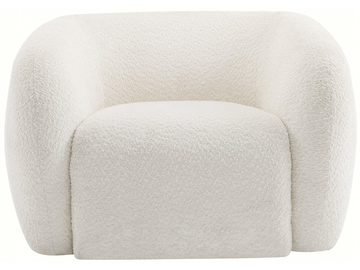 Fauteuil tissu bouclette "Washington" - Blanc - Habitat et jardin