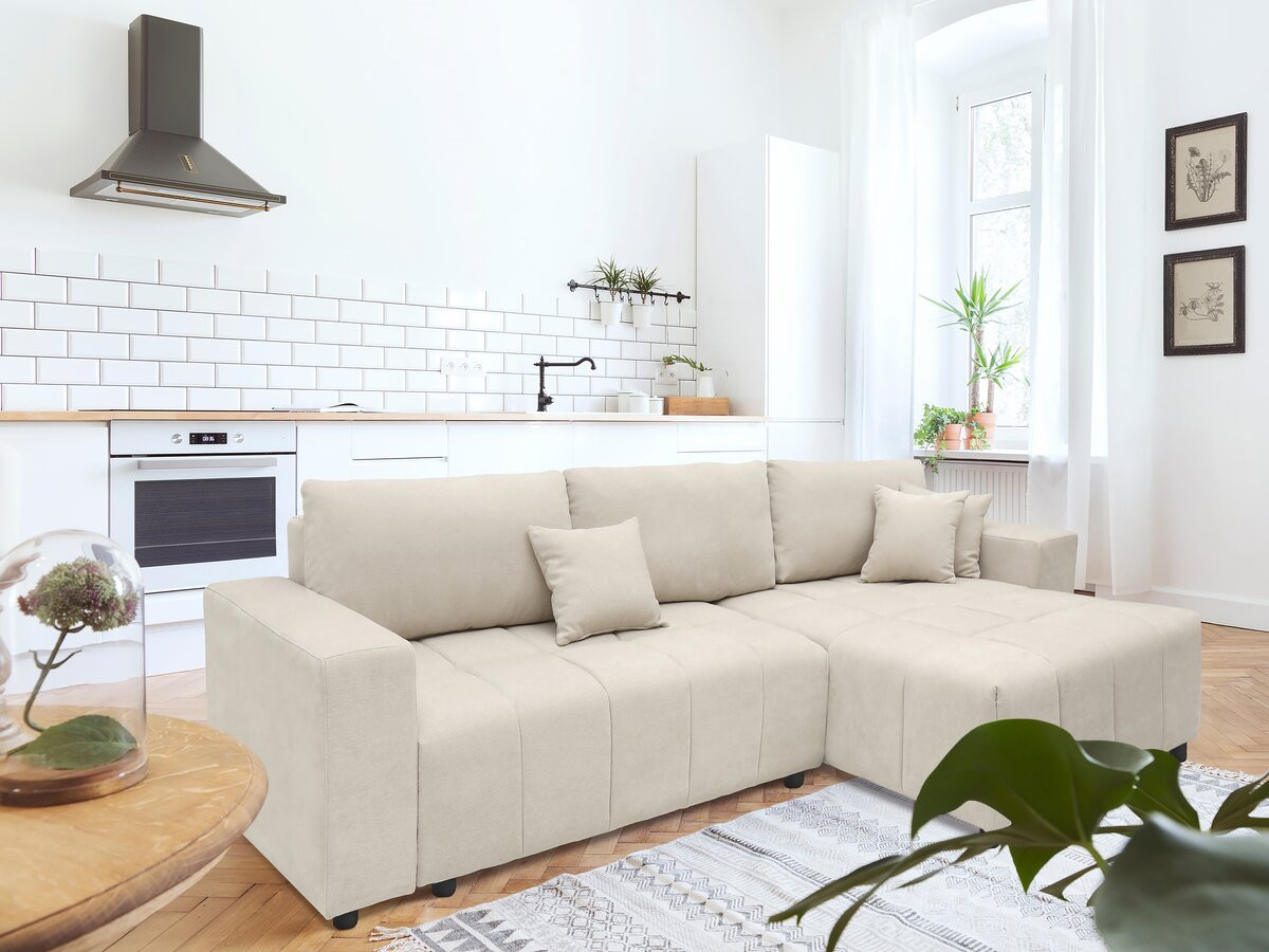 Canapé d'angle convertible style bubble tissu chenille "George" 4 ...