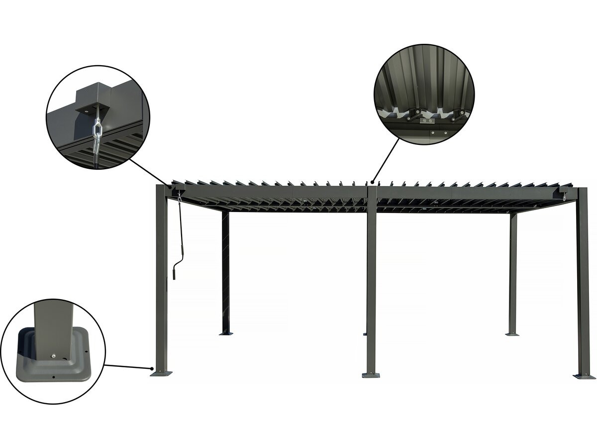 Pergola bioclimatique avec store en aluminium "Kensington" - 3 x 5 m ...